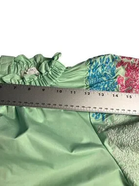 THML | Tops | Thml S Mint Green Bubble Sleeve Mock Neck Blouse ...